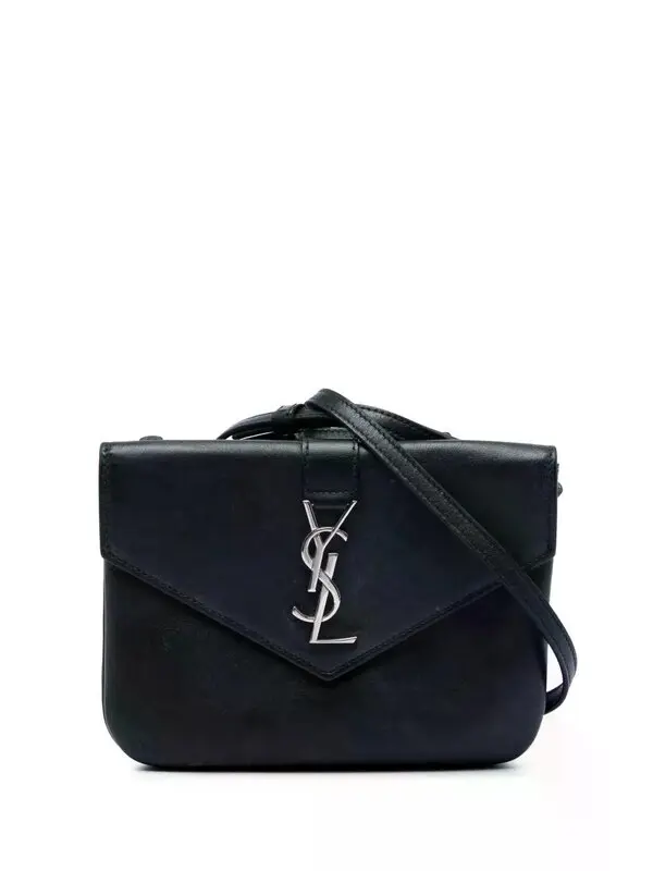 Saint Laurent Monogram Tri Pocket Crossbody Bag - Black