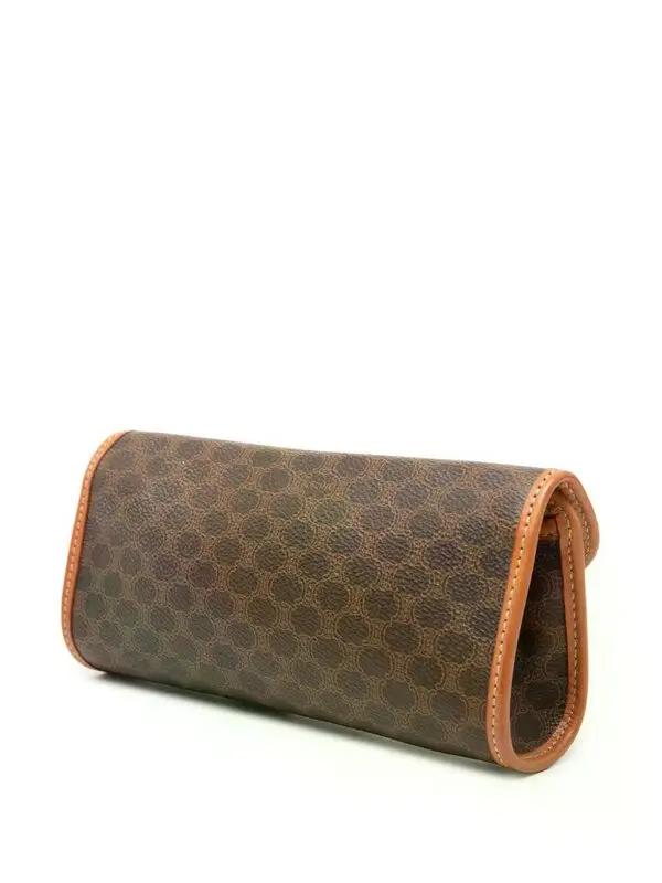 Celine Macadam Coated Canvas Clutch Bag - Brown