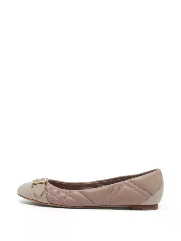 Burberry Quilted Buckle Ballet Flats - Neutrals