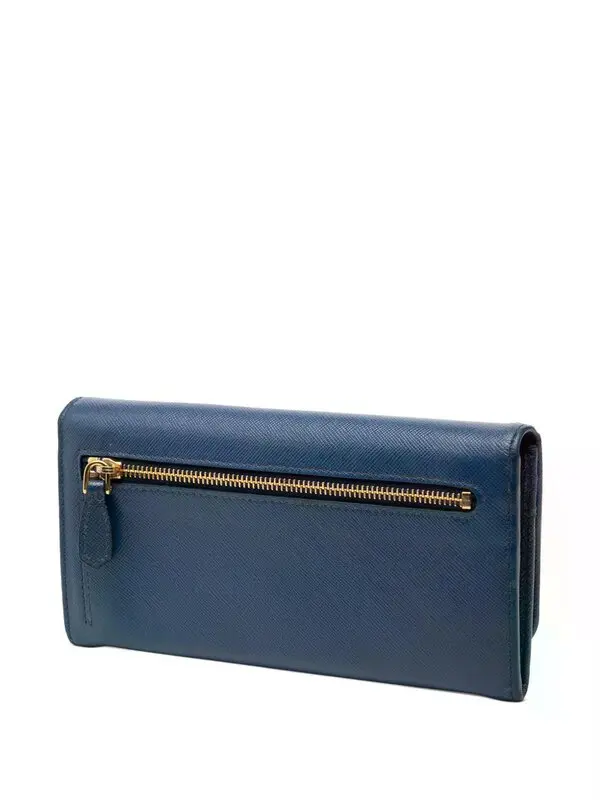 Prada 2010-2026 Saffiano Lux Continental Wallet Long Wallets - Blue