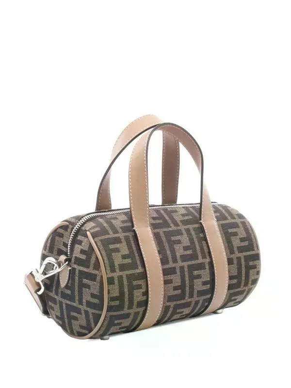 Fendi Mini Zucca Canvas O'lock Bowling Bag Satchel