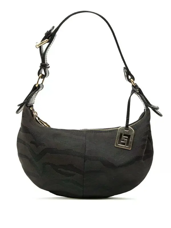 Fendi Zebra Print Canvas Hobo Bag