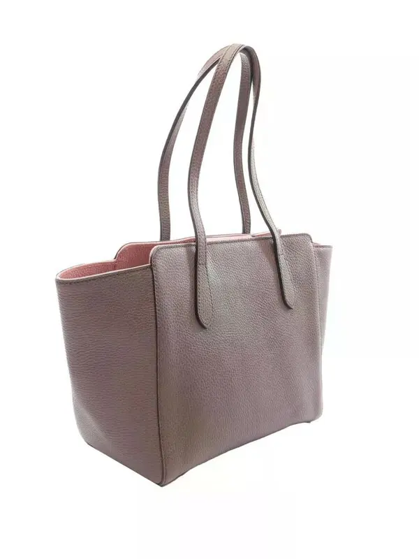 Gucci Medium Leather Swing Tote Bag - Neutrals