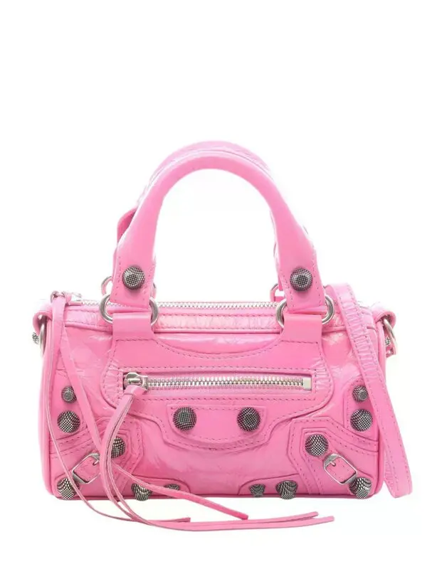 Balenciaga Nano Lambskin Motocross Le Cagole Satchel - Pink