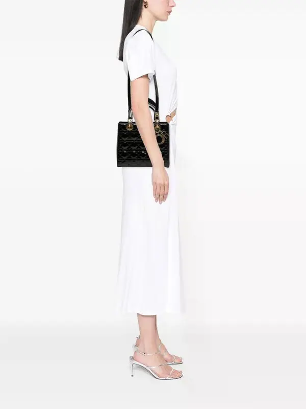 Dior Medium Patent Cannage Lady Satchel