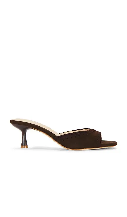 L'Agence Lexington Suede Stiletto Sandals - Brown