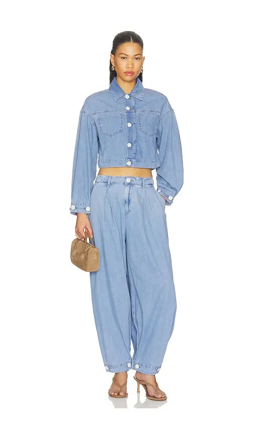 L'Agence Gaines Balloon Sleeve Denim Jacket