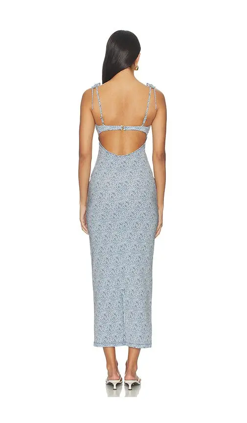 MONTCE Petal Long Slip Dress - Blue