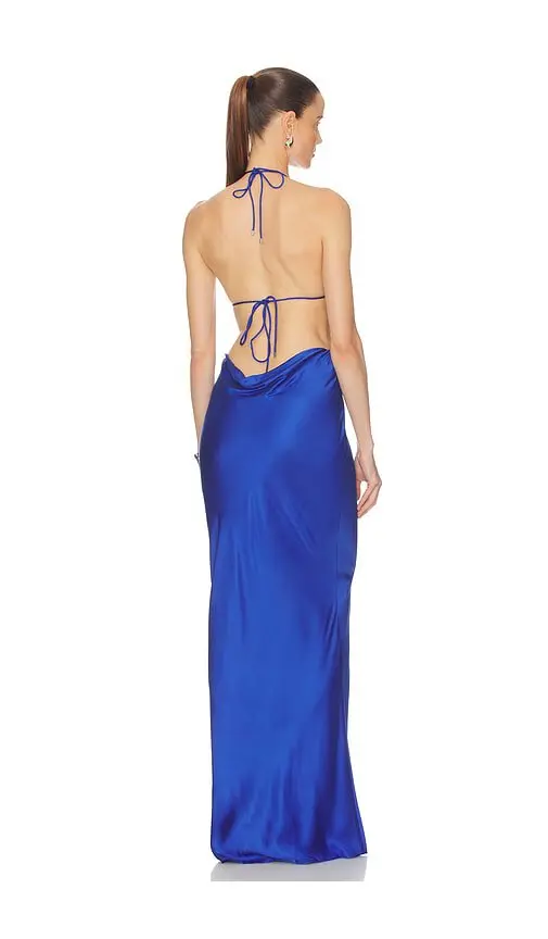 Nbd Satin Halterneck Maxi Dress