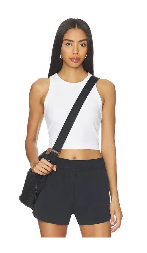 Beyond Yoga Garment Dye Rib Cropped Tank Top - White
