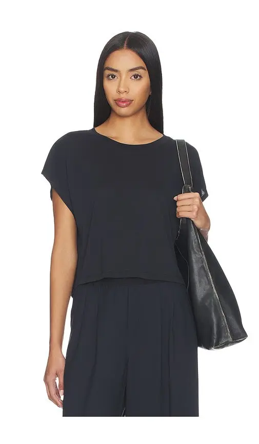 Beyond Yoga Studio Luxe Cropped Tee - Black