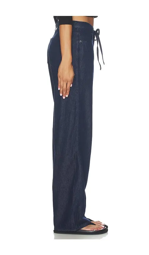 Rag & Bone Phoebe Featherweight Drawstring Wide Jeans - Blue