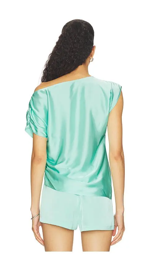 Amanda Uprichard Elroy Satin Blouse - Green