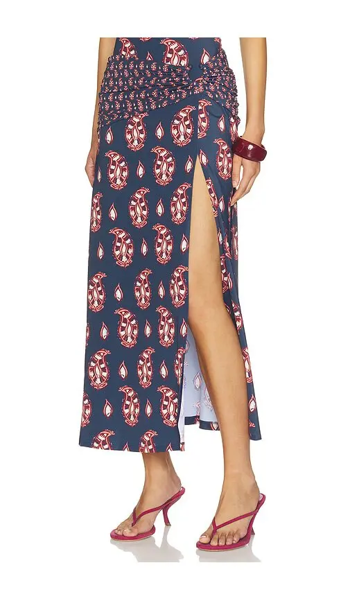 Johanna Ortiz Under The Sun' Paisley Print Ankle Skirt - Navy