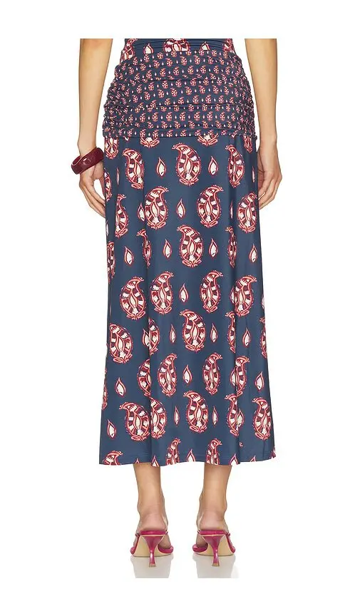 Johanna Ortiz Under The Sun' Paisley Print Ankle Skirt - Navy