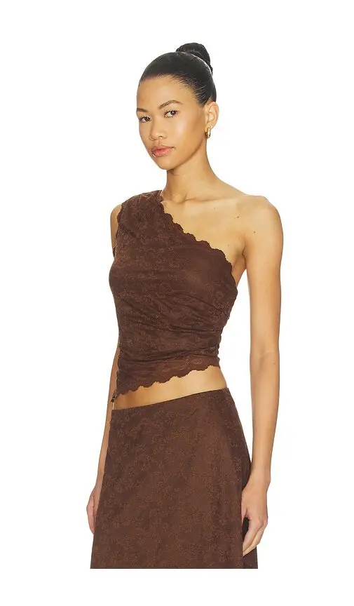 SOVERE / Harper One-shoulder Lace Top