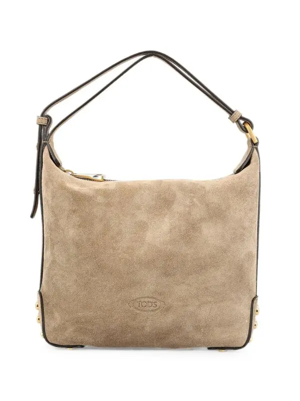 TOD'S Metal Dots Mini Leather Shoulder Bag - Brown
