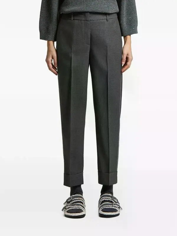 Peserico Pressed-crease Trousers With Turn-up Hems