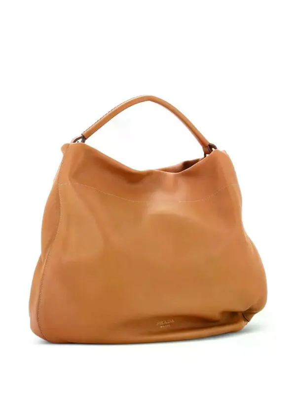 Prada Soft Grain Leather Large Hobo Bag