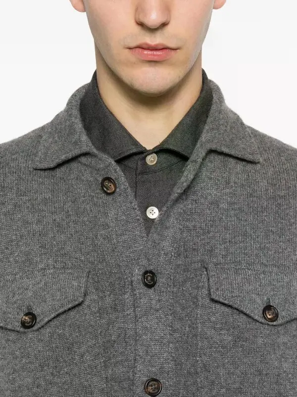 Eleventy Cashmere Button-up Cardigan With Flap Pockets