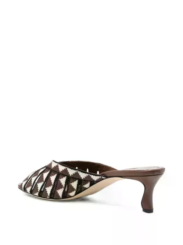 Manolo Blahnik Patterned Crossover Sandals