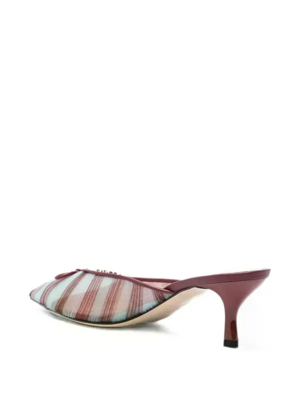 Fendi Striped Tulle Mules