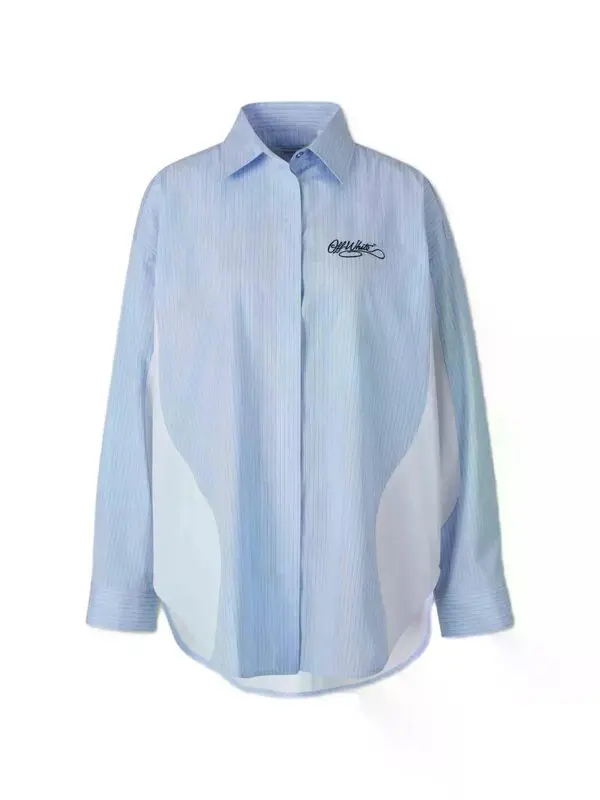 Off-White Striped Embroidered Logo Shirt