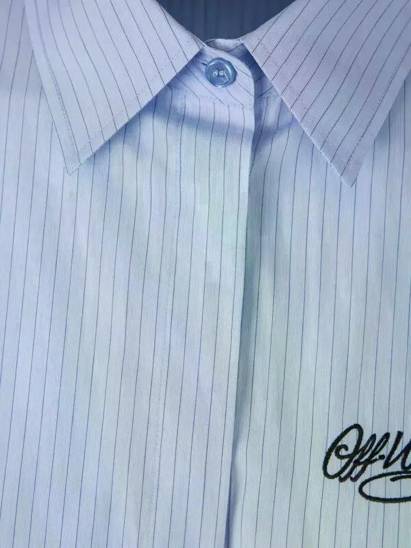 Off-White Striped Embroidered Logo Shirt