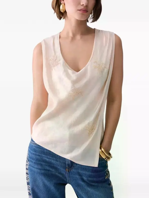 Liu Jo Embellished Jacquard Top - Neutrals