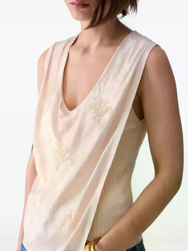 Liu Jo Embellished Jacquard Top - Neutrals