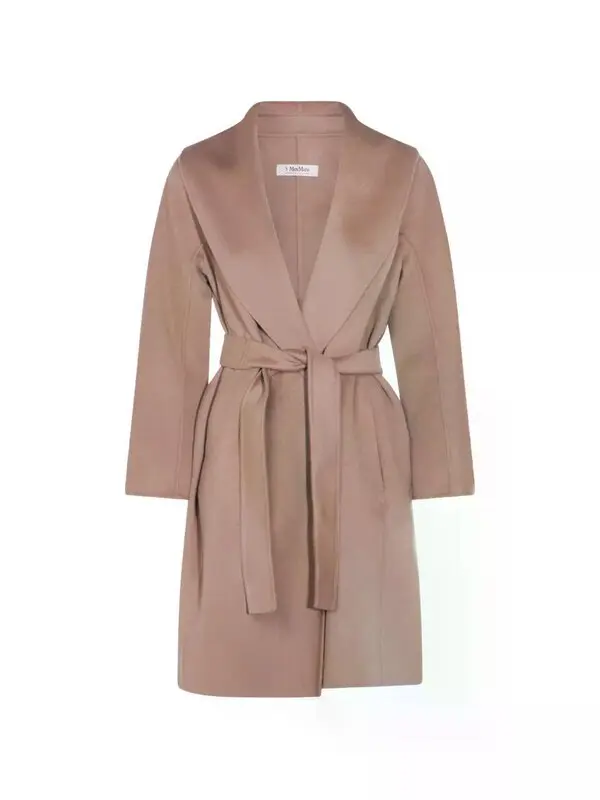 Max Mara Belted Shawl Collar Coat - Neutrals