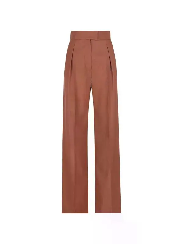 Valentino Garavani Pleated Wide-leg Wool Trousers - Brown