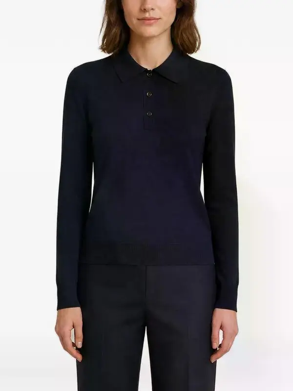 RETORI Knitted Long-sleeve Polo Shirt