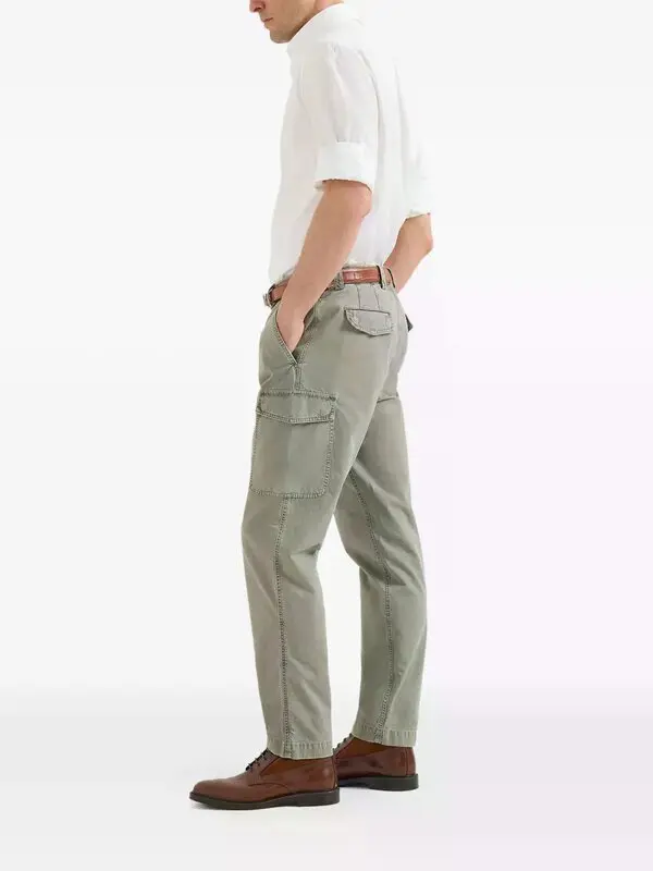 Brunello Cucinelli Garment-dyed Cotton Cargo Trousers
