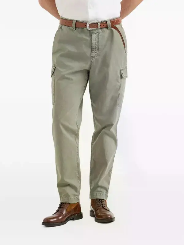 Brunello Cucinelli Garment-dyed Cotton Cargo Trousers