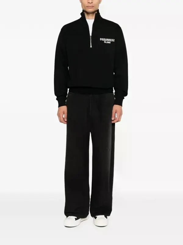 Dsquared2 Logo Print Half-zip Sweatshirt