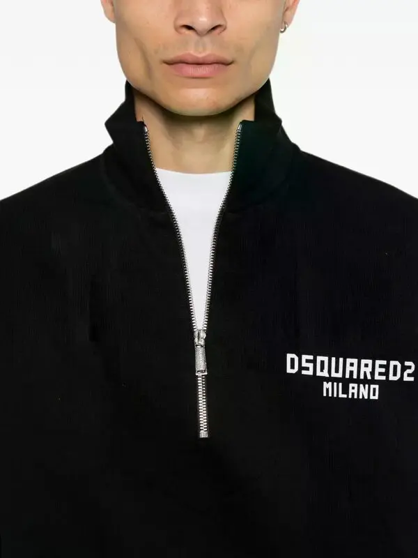 Dsquared2 Logo Print Half-zip Sweatshirt