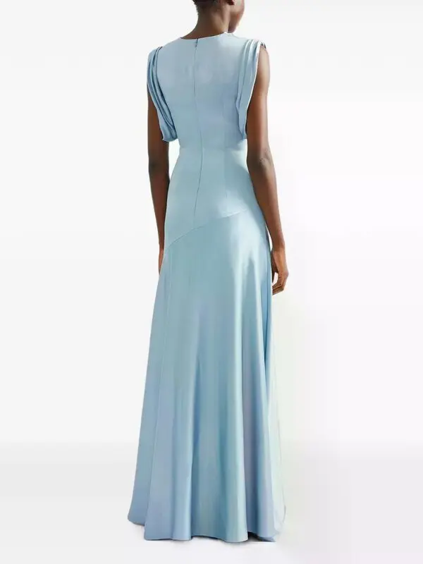 Erdem Embroidered Satin-cady Gown
