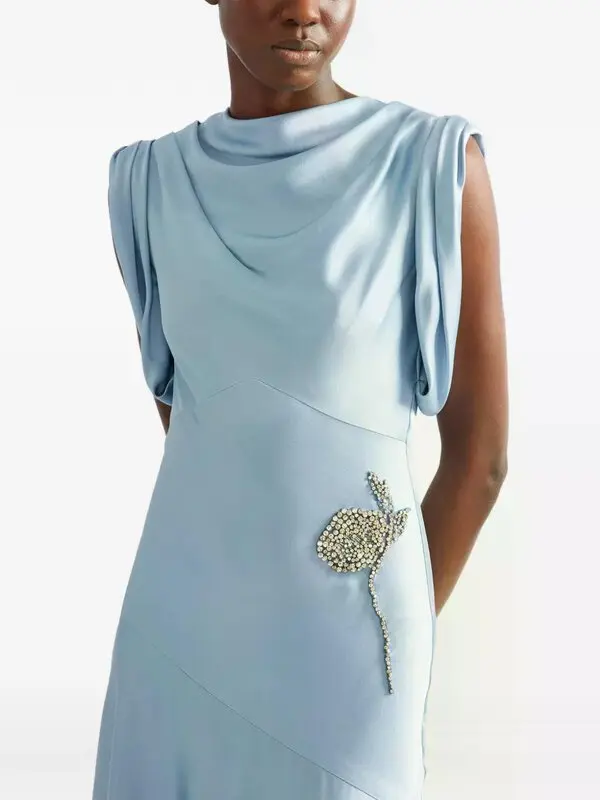 Erdem Embroidered Satin-cady Gown