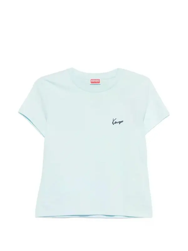 Kenzo Logo Embroidered Crewneck T-shirt - Blue