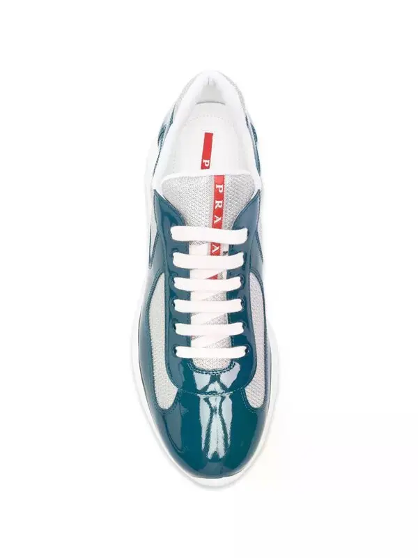 Prada America's Cup Patent Leather Sneakers - Blue