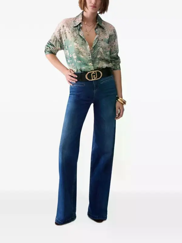 Liu Jo Stonewash Flare Jeans - Blue