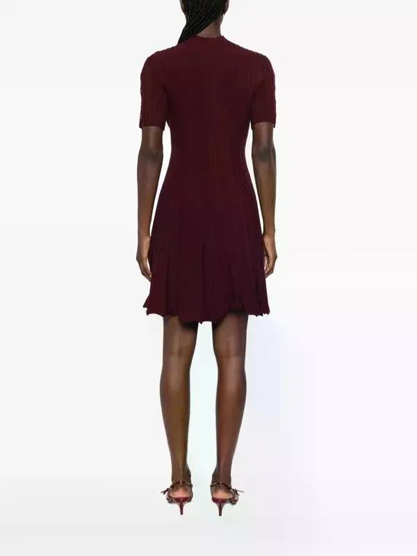 Maje Ribbed Knit Funnel Neck Midi Dress