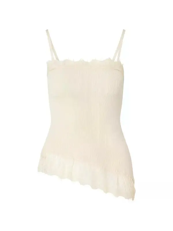 Liu Jo Asymmetric Lace-trimmed Camisole - Neutrals