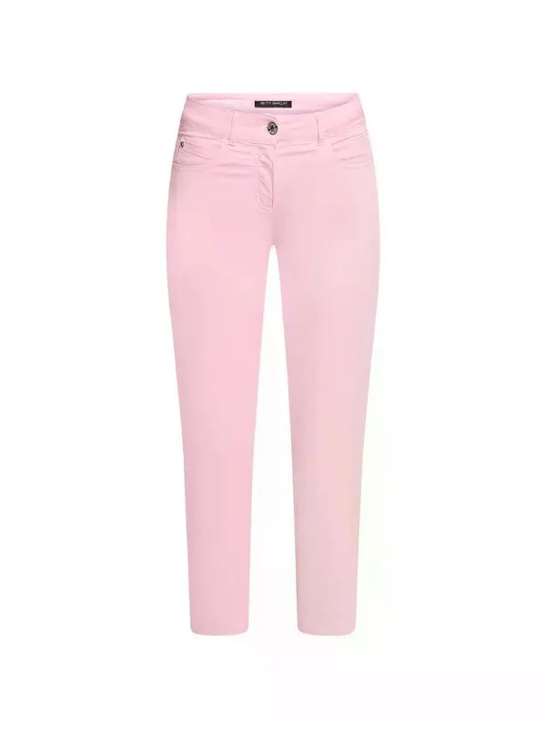 BETTY BARCLAY Cropped Slim-fit Trousers - Pink