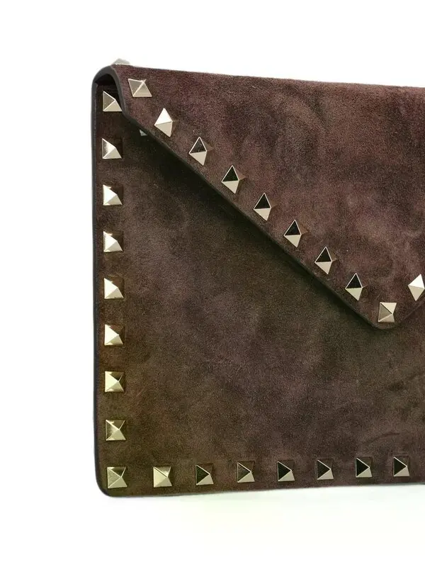 Valentino Garavani Rockstud Suede Clutch Bag