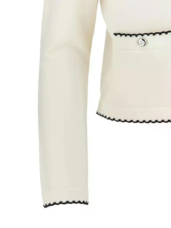 Tory Burch Scallop-trim Button-up Cardigan - Neutrals