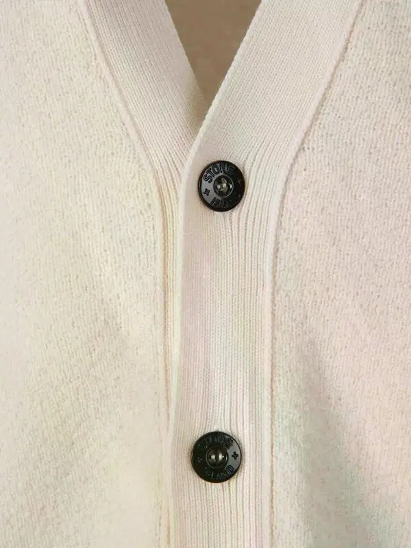 Stone Island Logo Patch V-neck Cardigan