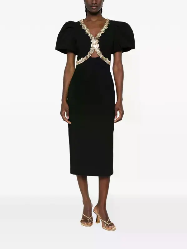 Rebecca Vallance Alexandrite Crystal-embellishment Midi Dress