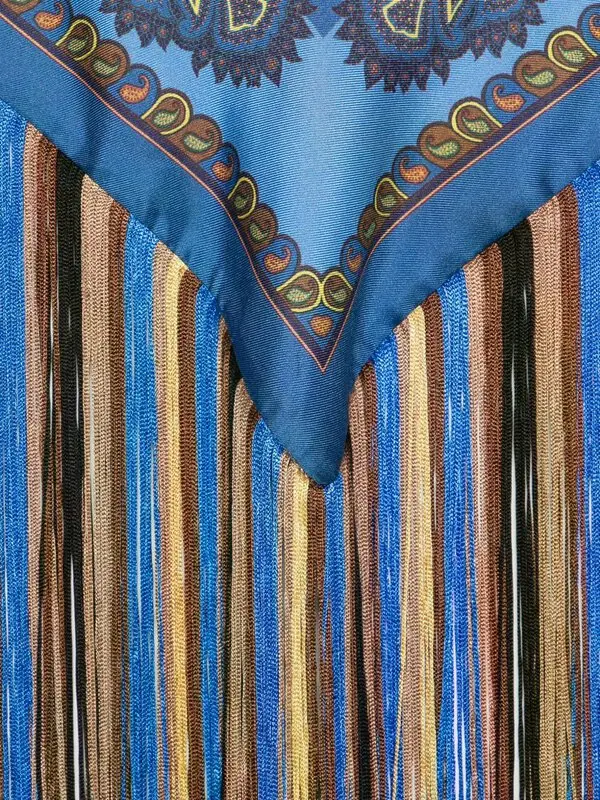Etro Paisley-print Fringed Scarf - Blue